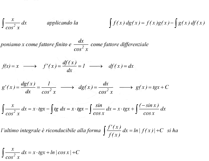 Esercizi di Analisi – Integrazione per Parti | matematica & oltre