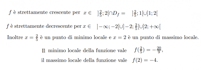 Studio di una funzione: funzioni razionali fratte. Esercizi svolti ...